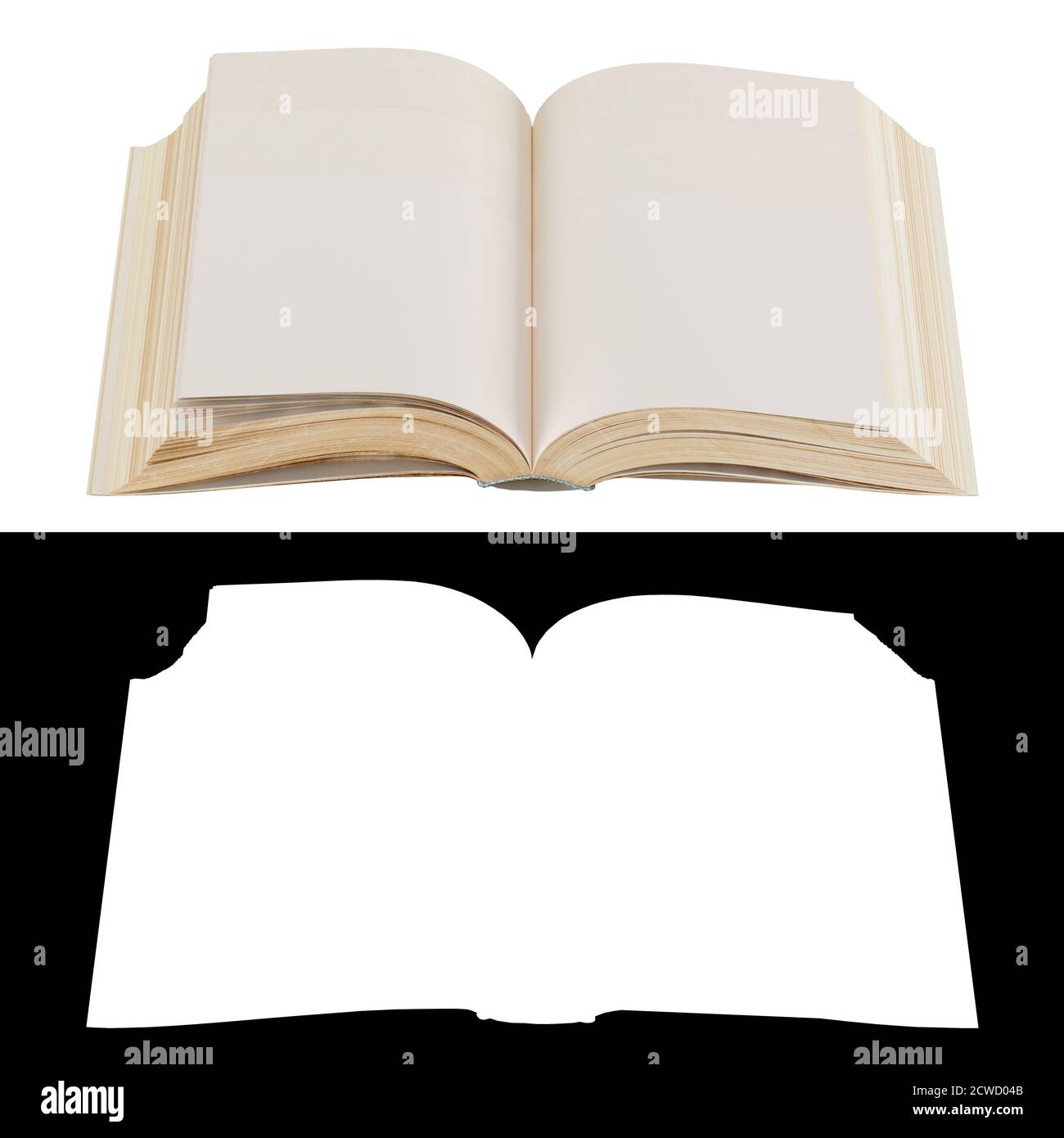 Old open book with blank pages Stock Photo - Alamy