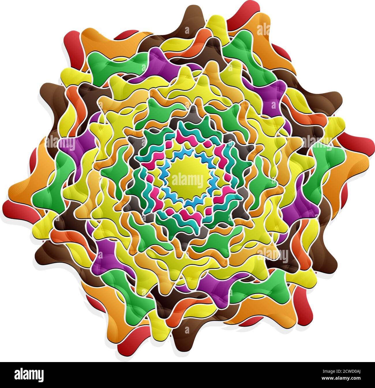 Colorful motifs, abstract shapes vector. Circular pattern elements ...