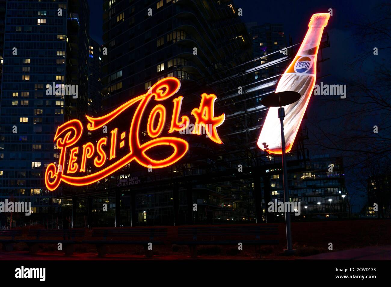 New York City / USA - December 15th 2019: Pepsi Cola sign on a building ...