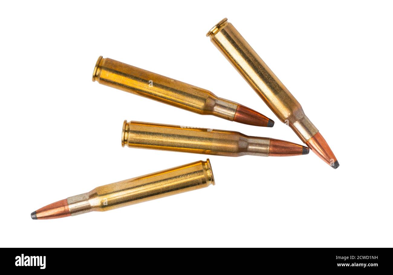 Metal cartridges isolated on white background close up Stock Photo - Alamy