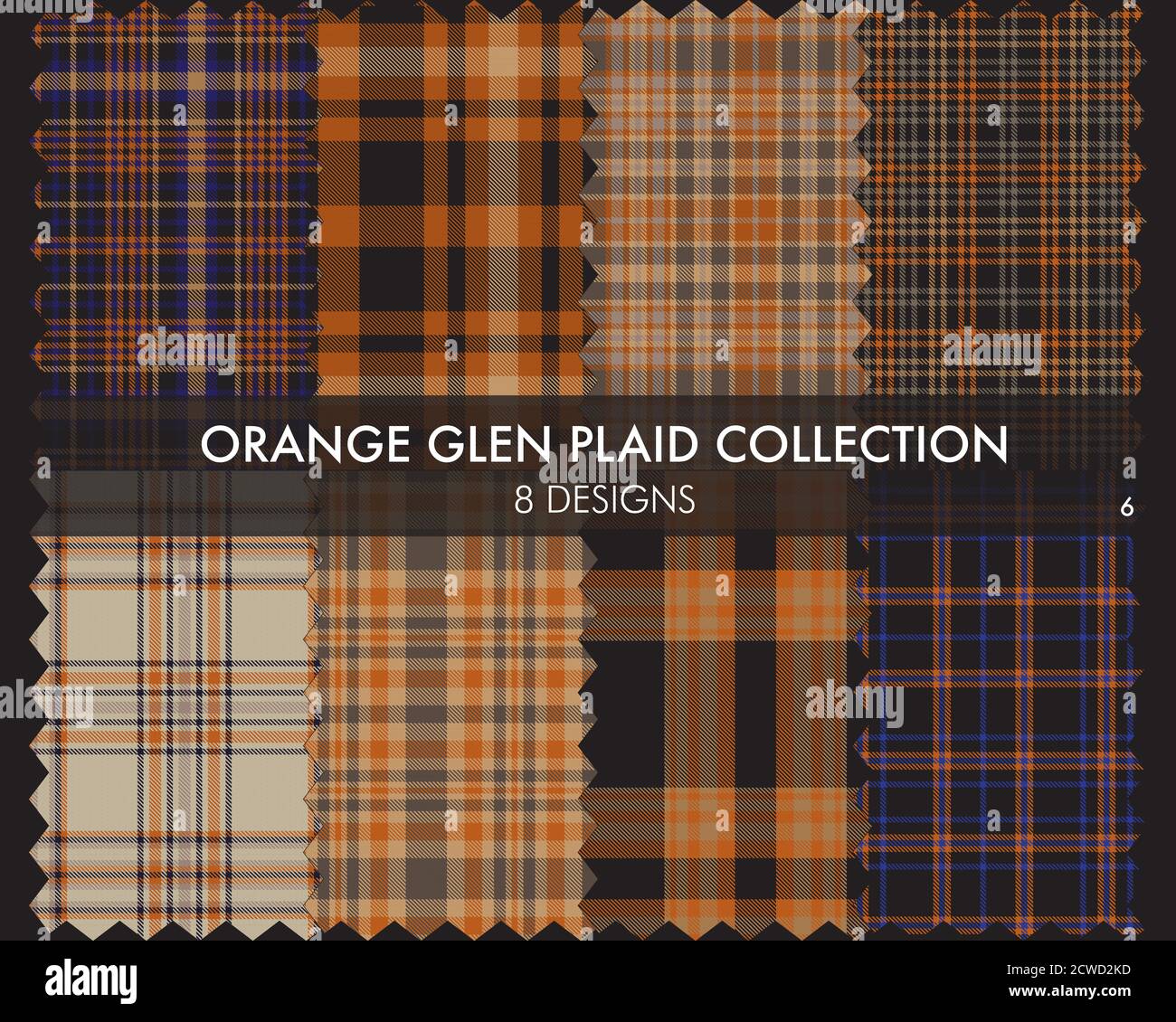 Glen Plaid Tartan seamless pattern collection includes 8 designs for ...