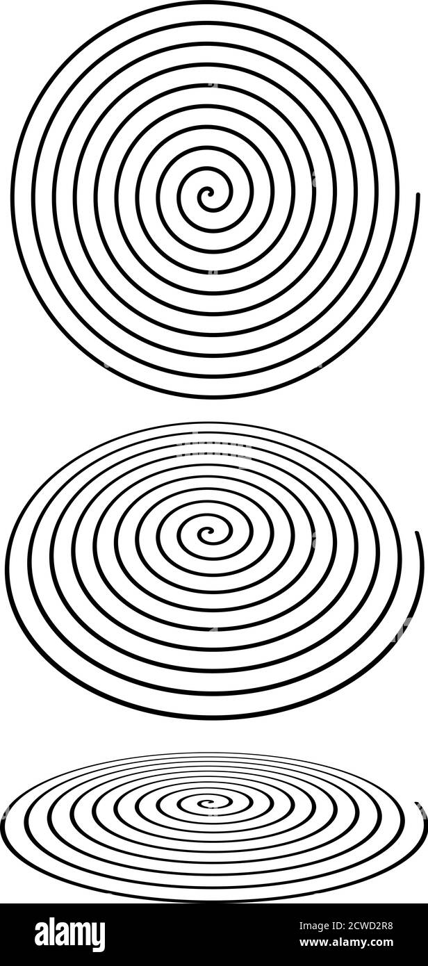 Spirals, swirls, twirls in perspective. Spiral vector illustration ...