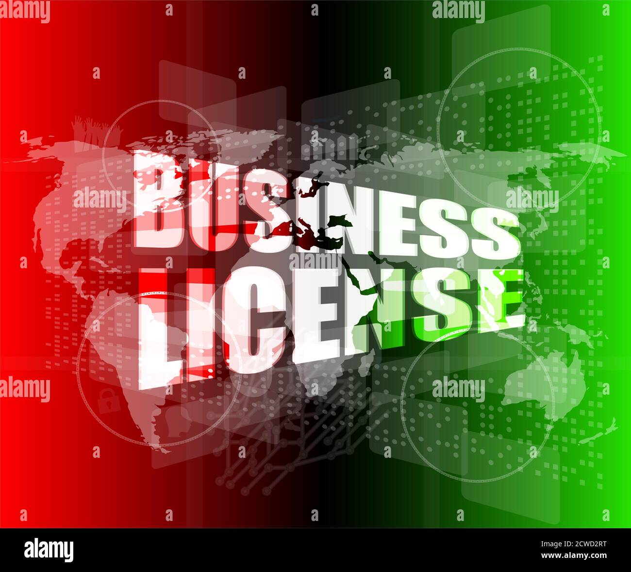 words business license on digital screen, business concept Stock Photo ...