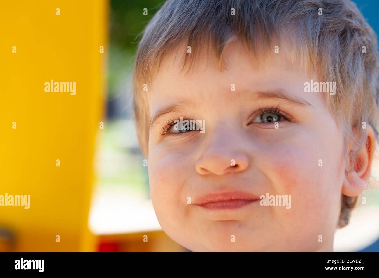 Close-up portrait of a beautiful little boy. cat's eyes Stock Photo - Alamy