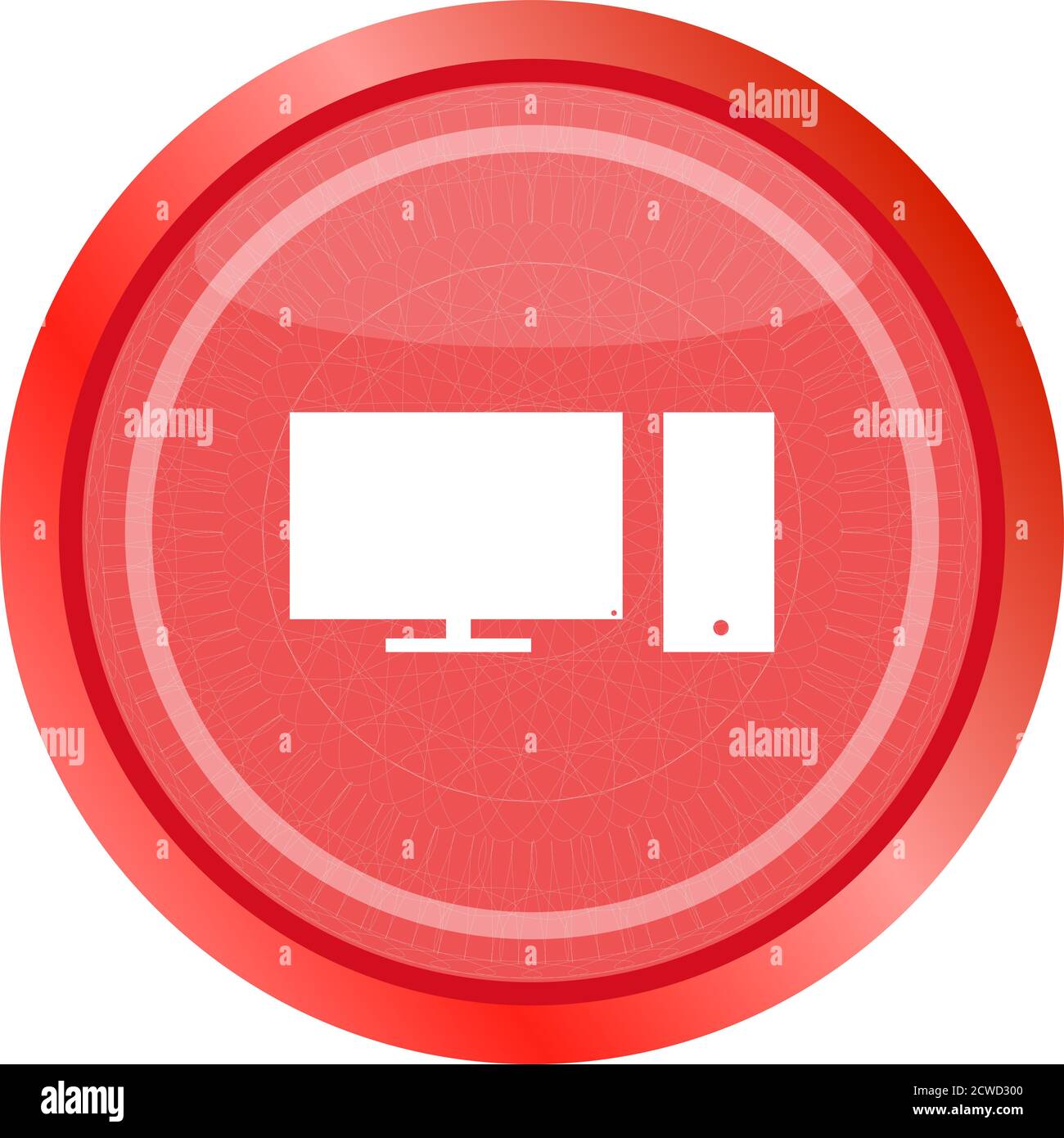 computer pc icon button . Trendy flat style sign isolated on white ...