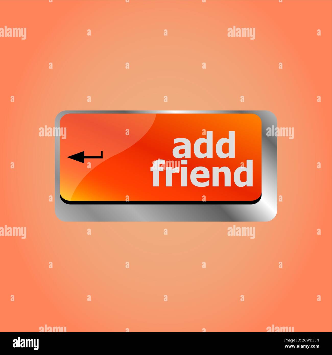 Keyboard with add friend button, social network concept Stock Photo - Alamy