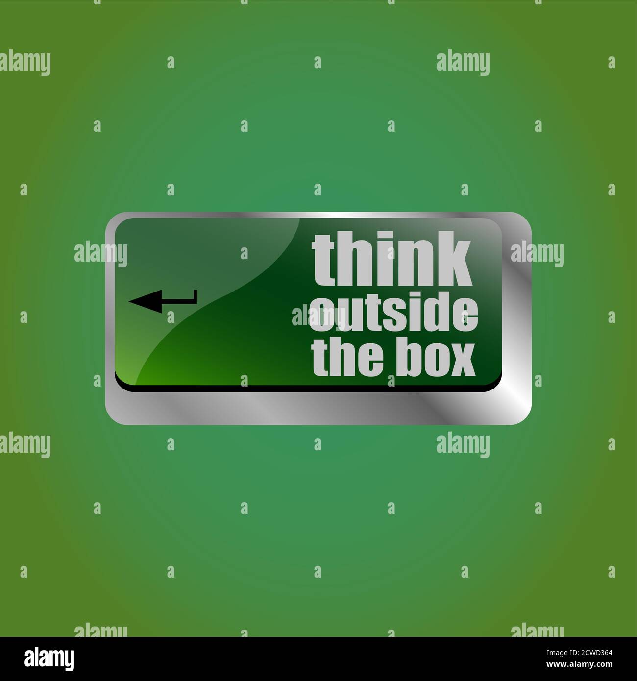 think outside the box words, message on enter key of keyboard Stock ...