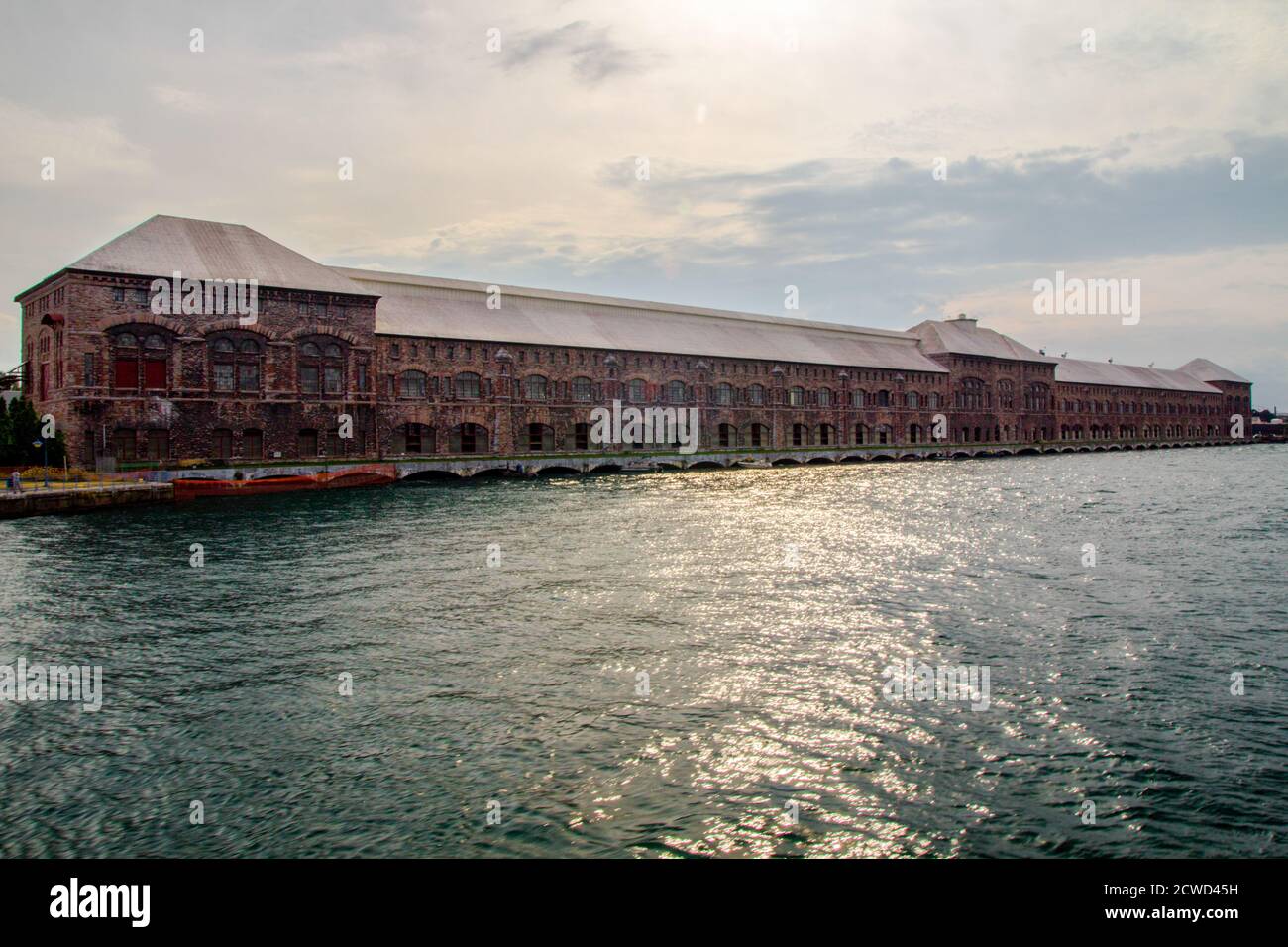 Exterior of the Cloverland hydroelectric plant. The plant was completed ...