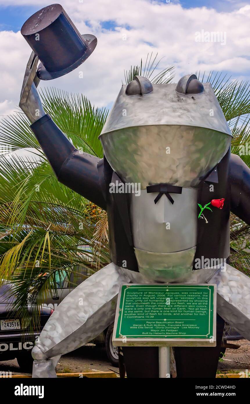 Monsieur Jacques, a giant frog statue, is pictured, Sept. 12, 2020, in ...