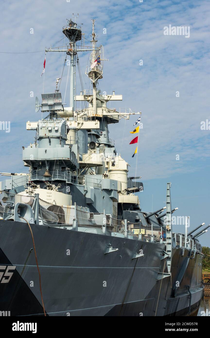 Wilmington, NC USA - February 11 2020 Battleship USS North Carolina ...