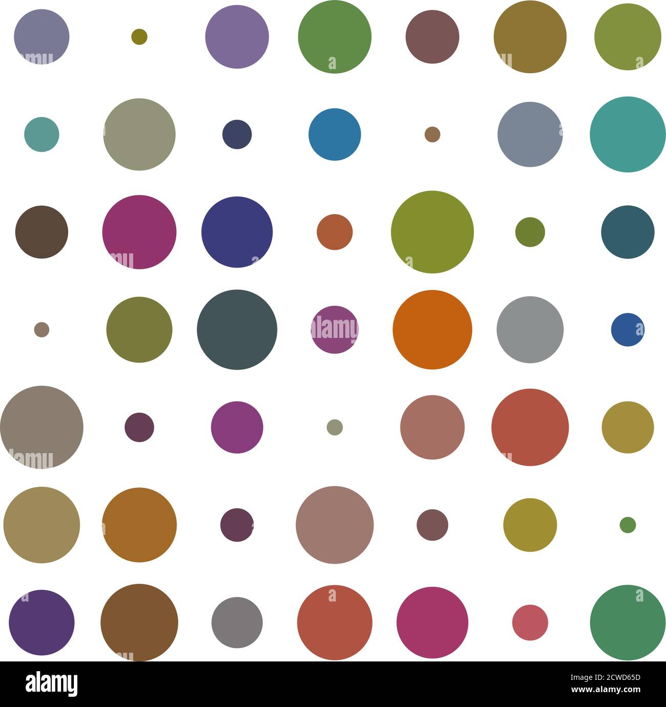 7x7 circles dots variation design. Dotted speckles, freckles. Circles ...