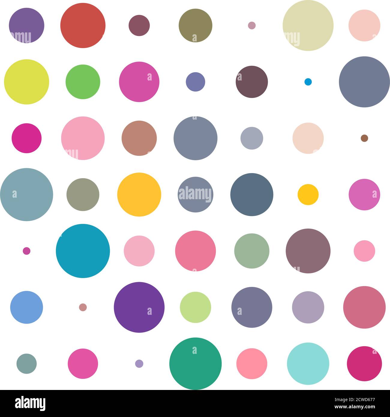 7x7 circles dots variation design. Dotted speckles, freckles. Circles ...