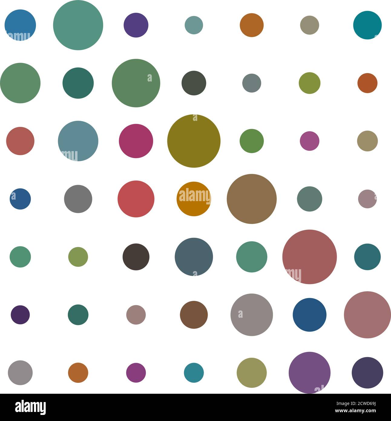7x7 circles dots variation design. Dotted speckles, freckles. Circles ...
