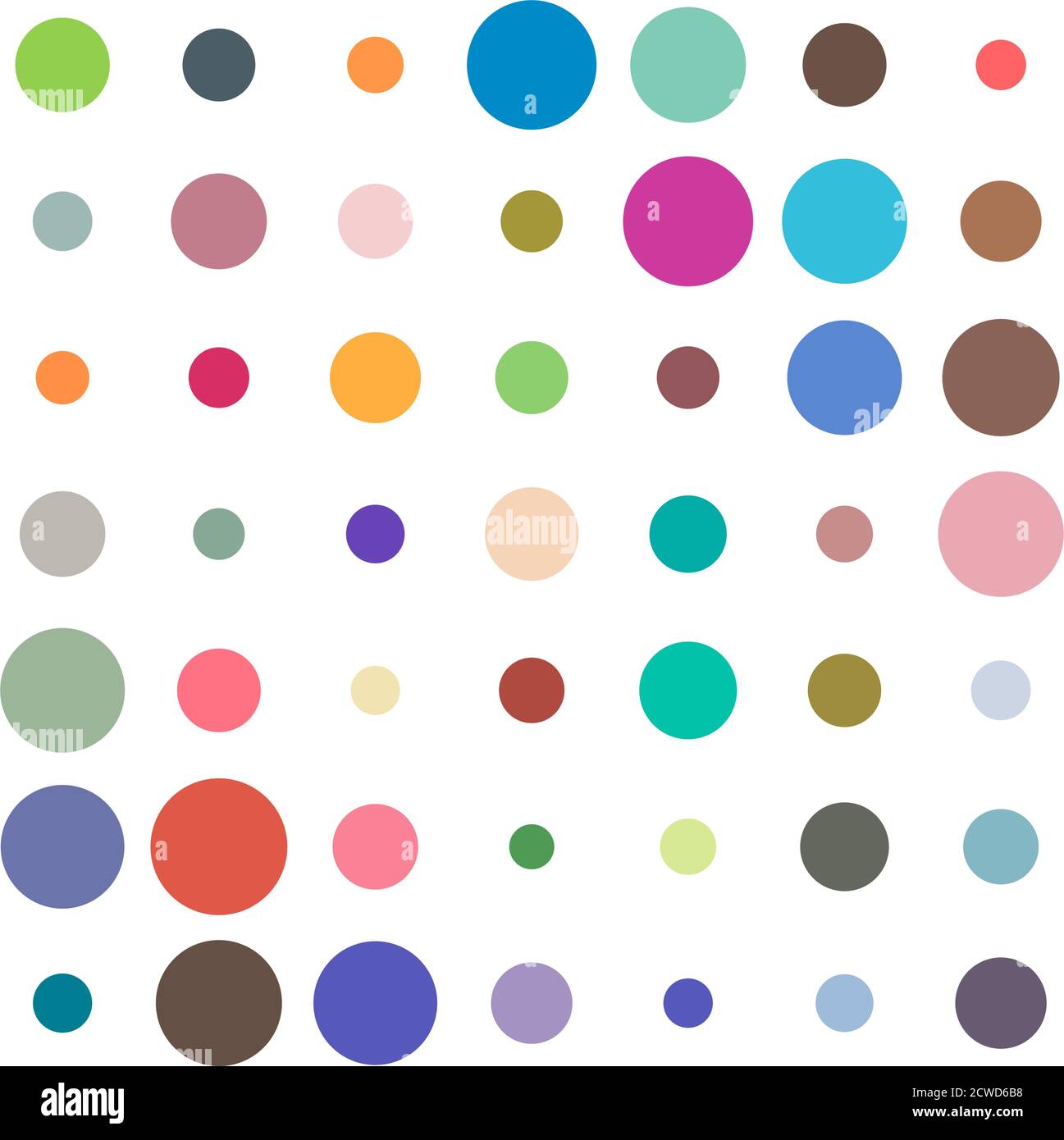 7x7 circles dots variation design. Dotted speckles, freckles. Circles ...