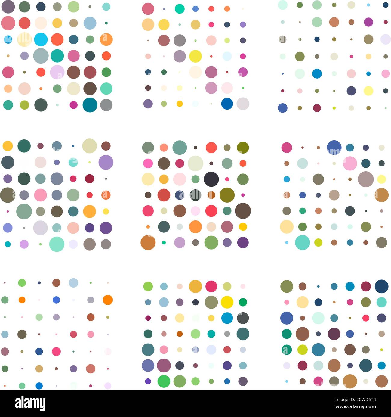 7x7 circles dots variation design. Dotted speckles, freckles. Circles ...