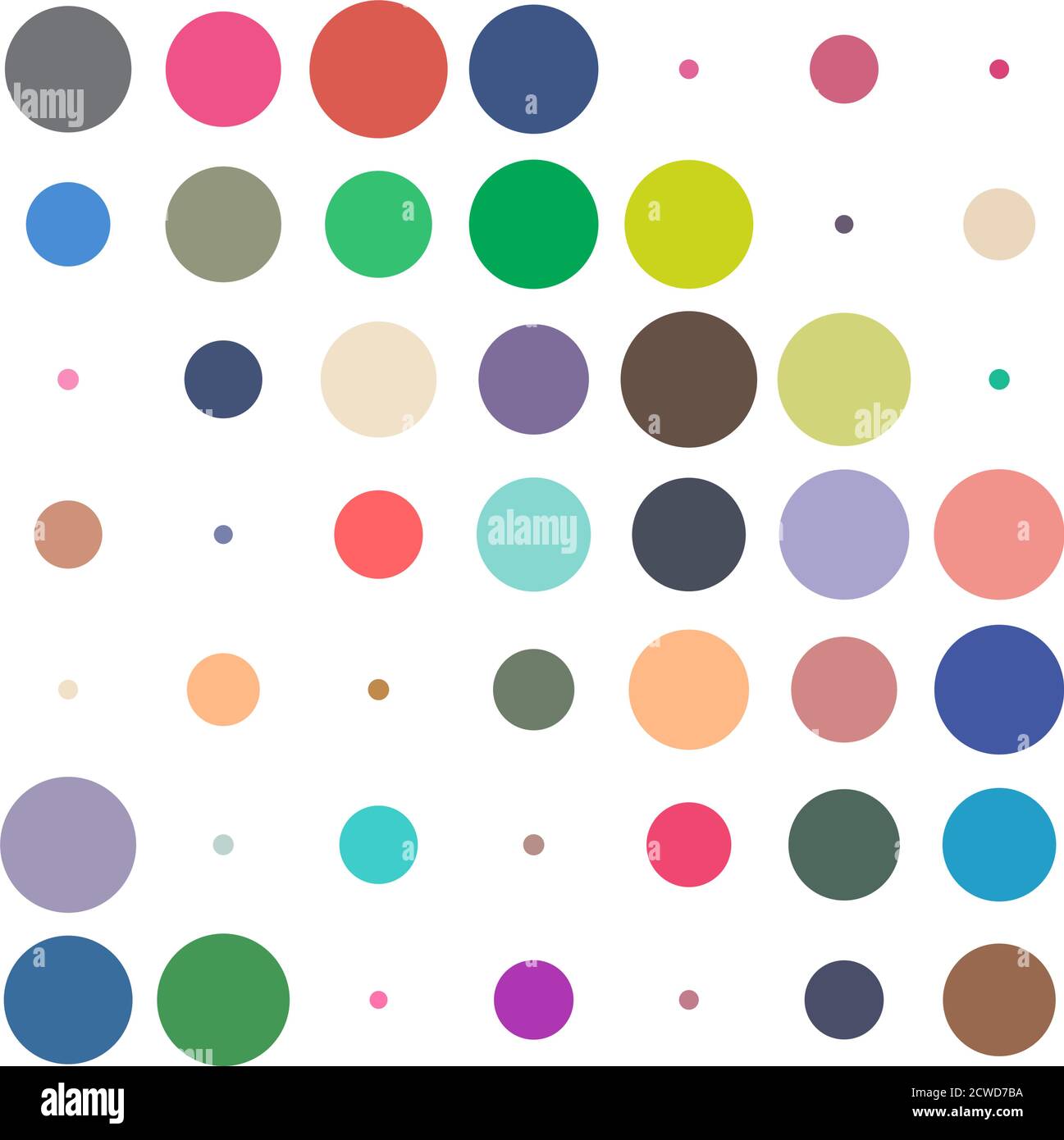 7x7 circles dots variation design. Dotted speckles, freckles. Circles ...