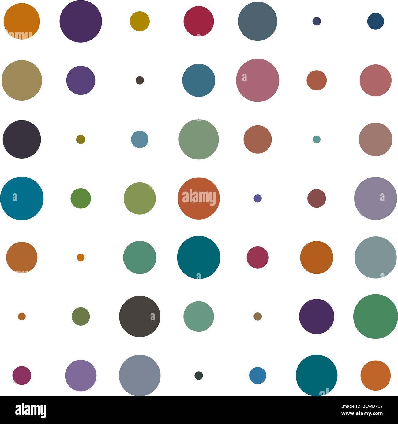 7x7 circles dots variation design. Dotted speckles, freckles. Circles ...