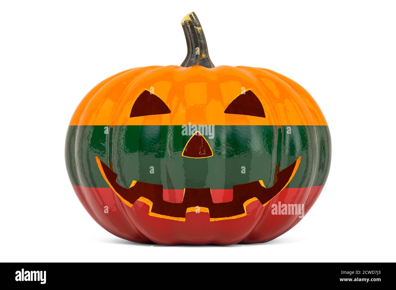 Halloween in Lithuania concept. Evil carved pumpkin with Lithuanian ...
