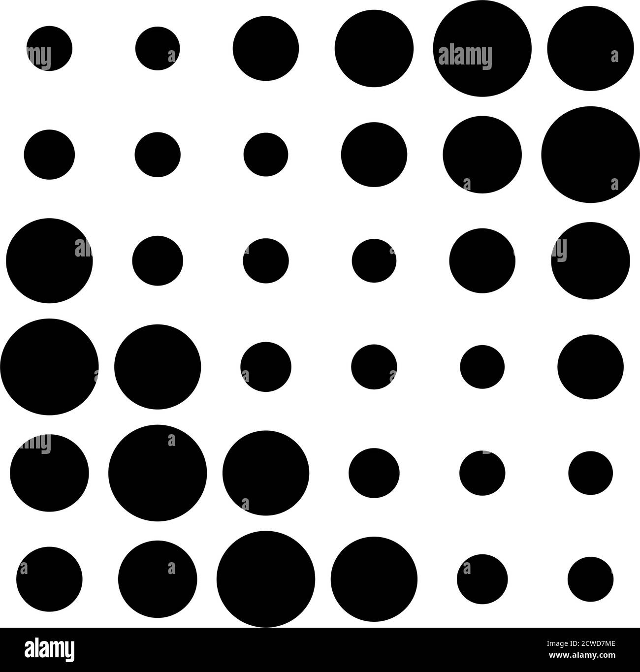 6x6 circles dots variation design. Dotted speckles, freckles. Circles ...