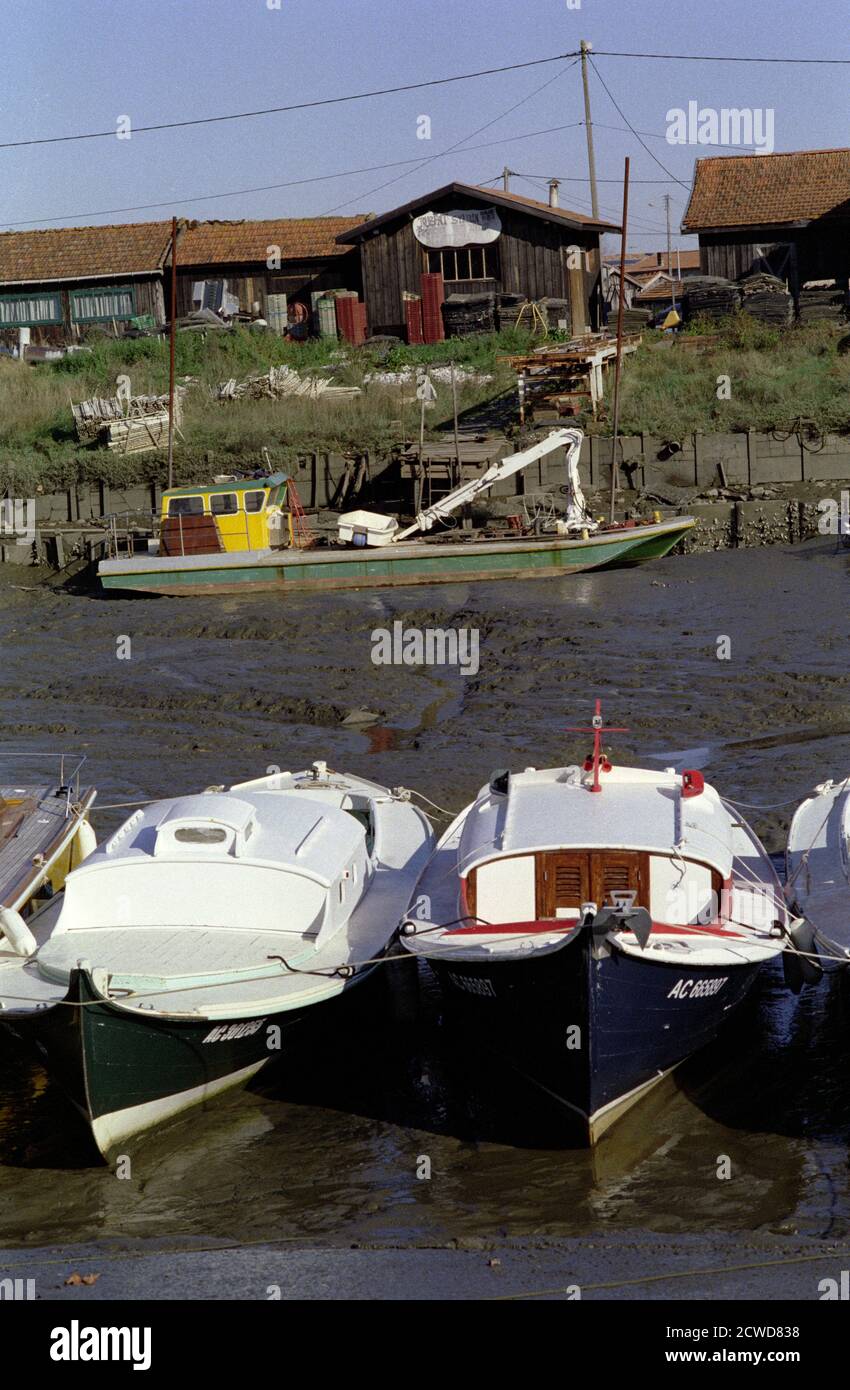 PINASSE BOATS TYPICAL OF THE BASSIN OF ARCACHON AQUITAINE FRANCE ...
