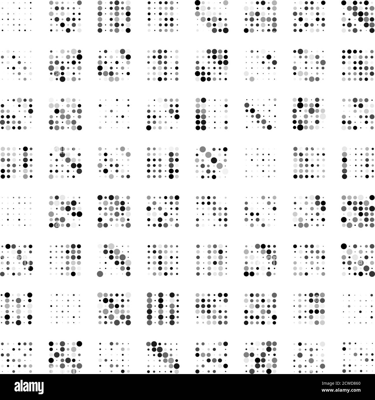 6x6 circles dots variation design. Dotted speckles, freckles. Circles ...