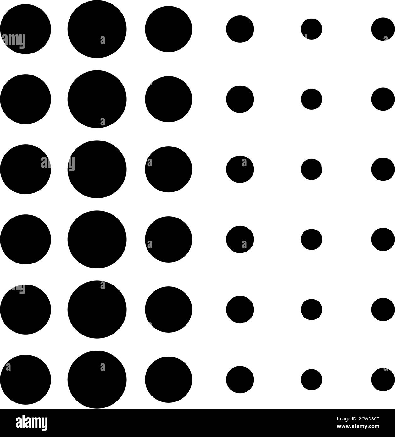 6x6 circles dots variation design. Dotted speckles, freckles. Circles ...