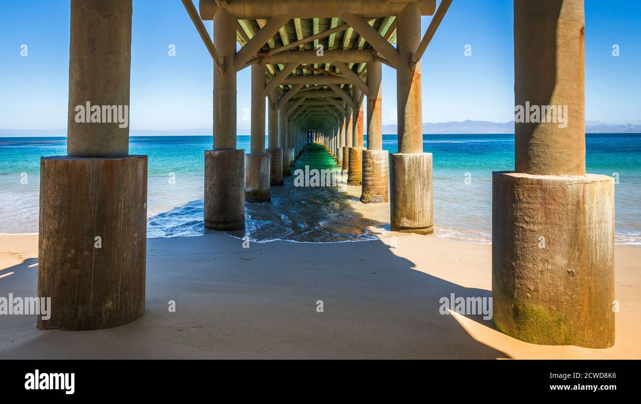 The Beechers Bay pier, Santa Rosa Island, Channel Islands National Park ...