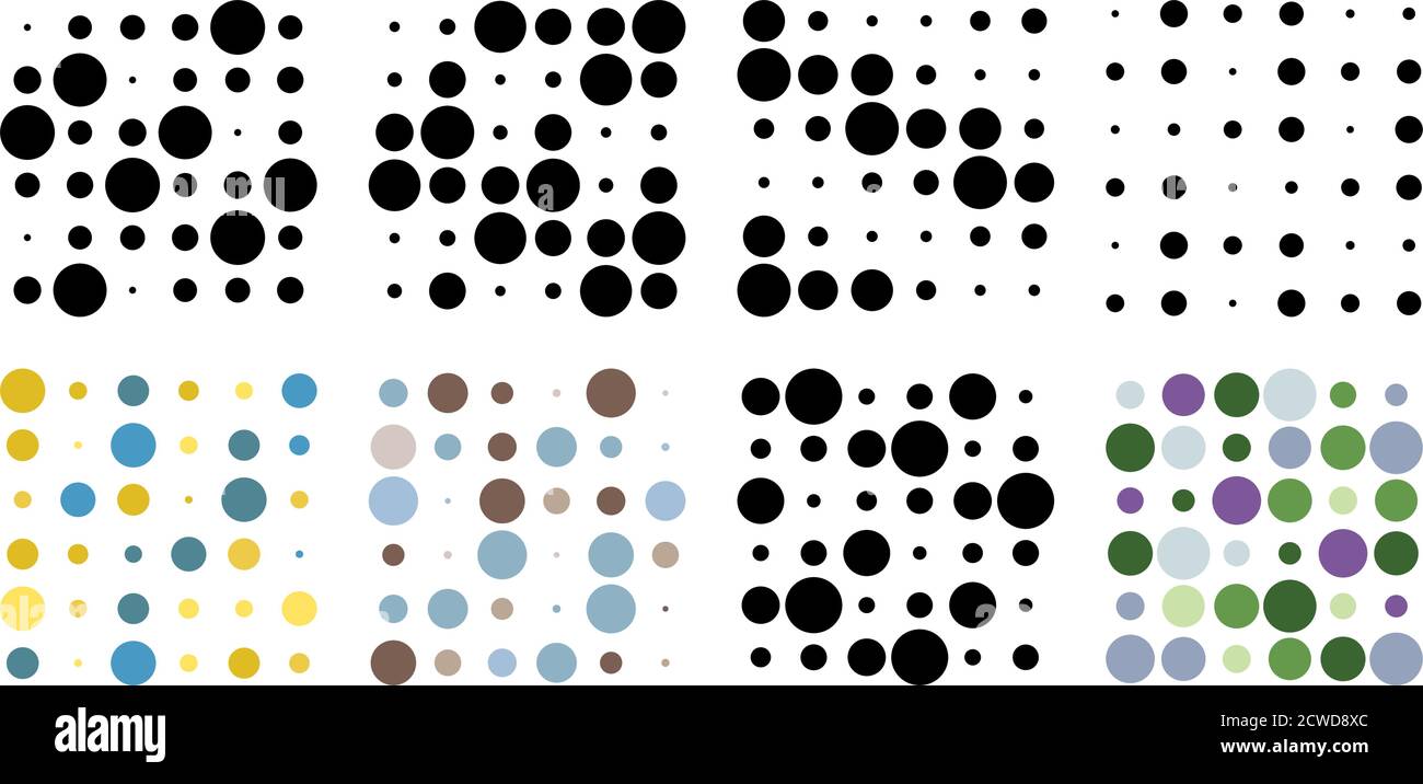 6x6 circles dots variation design. Dotted speckles, freckles. Circles ...