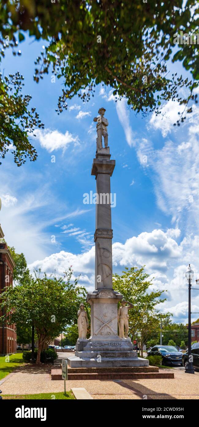 Hattiesburg, MS / USA - September 17, 2020: Confederate Statue next to ...