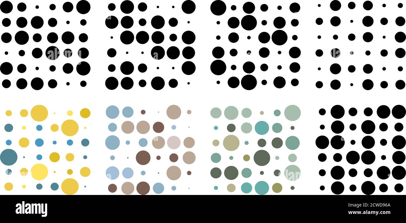 6x6 circles dots variation design. Dotted speckles, freckles. Circles ...