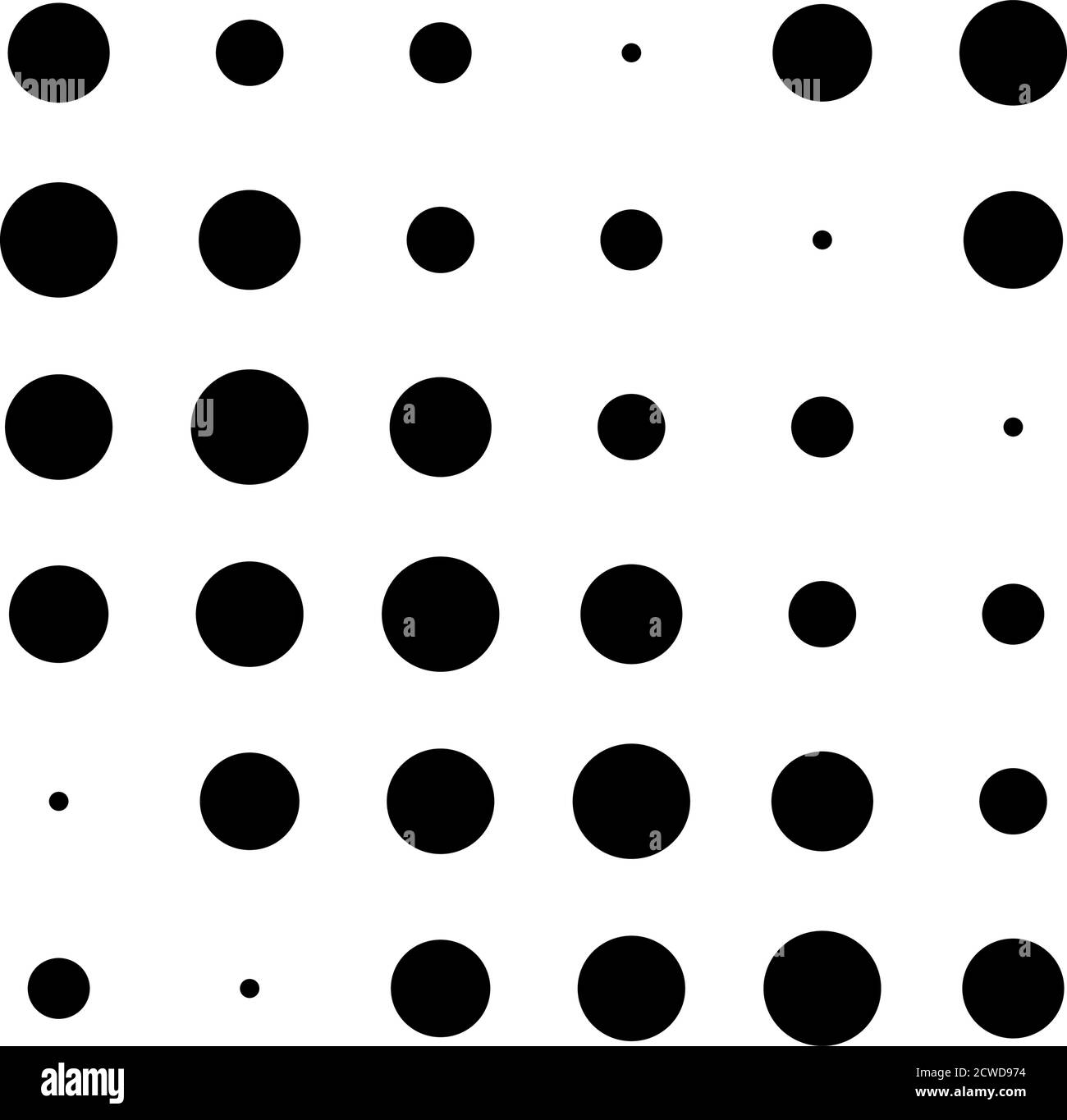 6x6 circles dots variation design. Dotted speckles, freckles. Circles ...