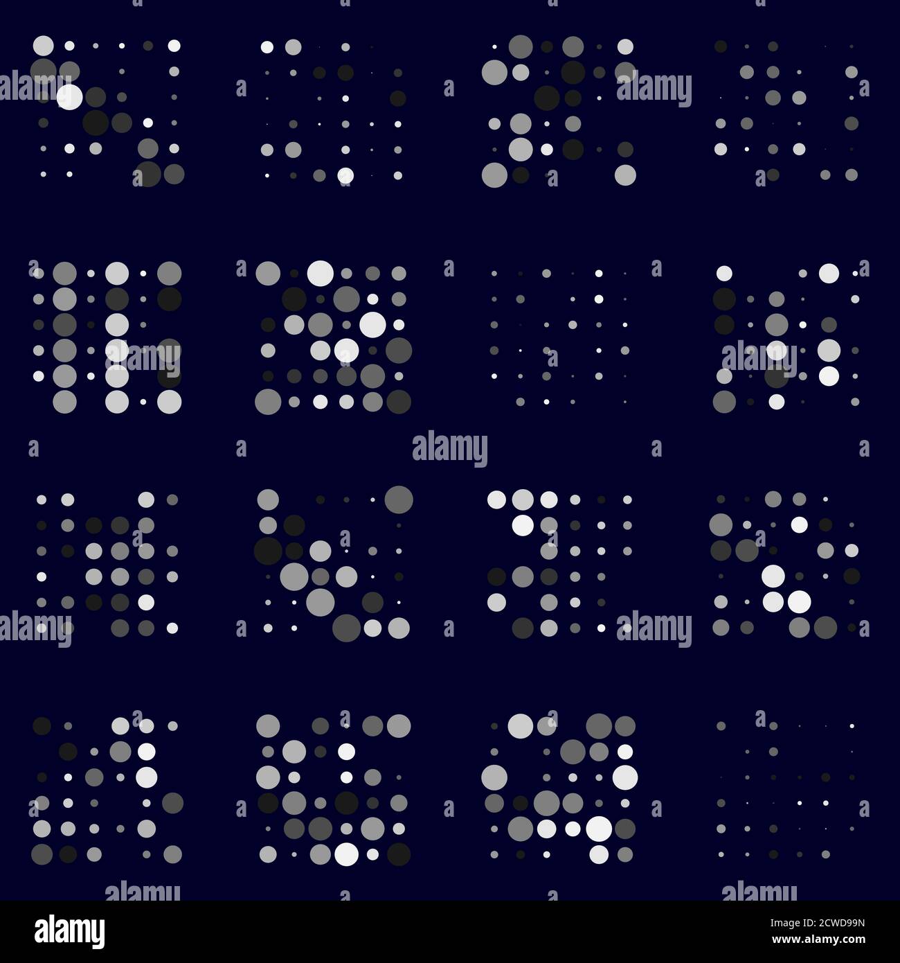 6x6 circles dots variation design. Dotted speckles, freckles. Circles ...