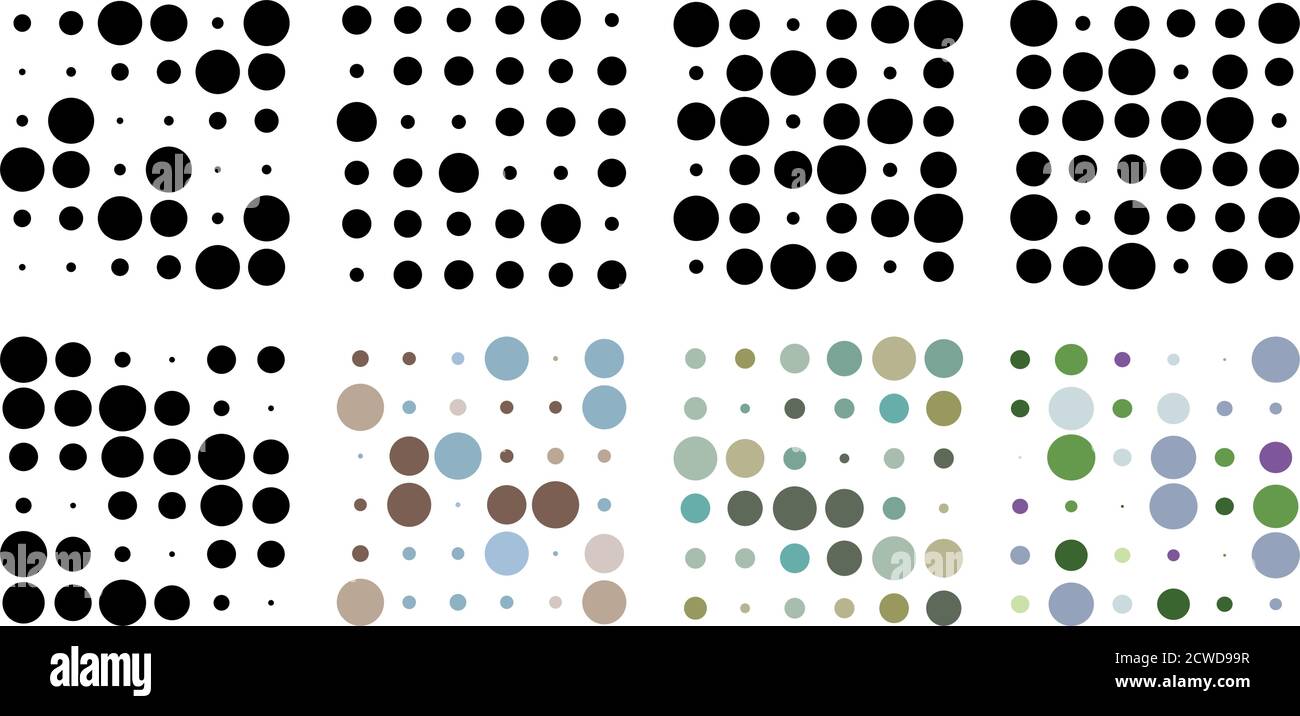6x6 circles dots variation design. Dotted speckles, freckles. Circles ...