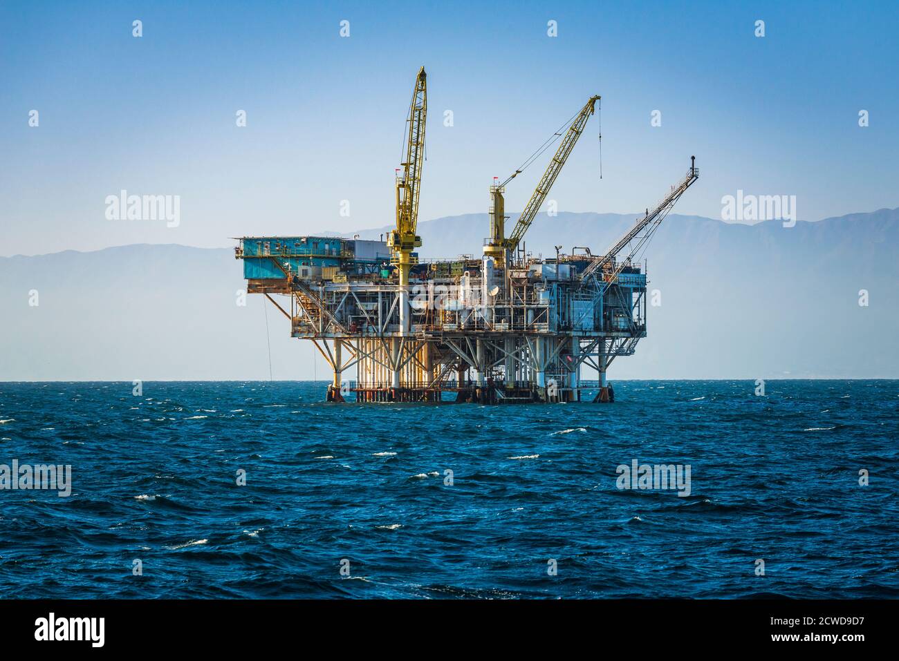 Off-shore oil platform in the Santa Barbara Channel, Ventura ...