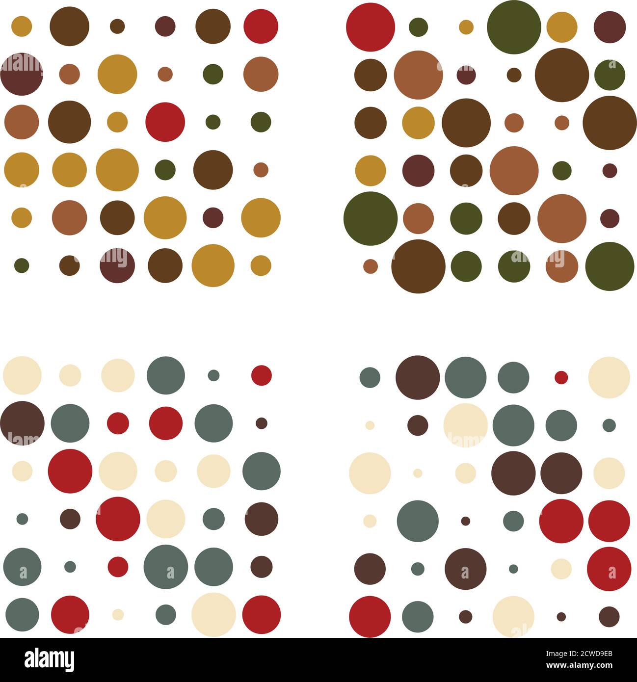 6x6 circles dots variation design. Dotted speckles, freckles. Circles ...