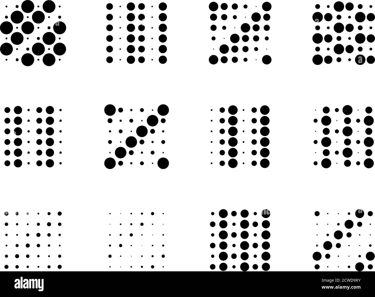 6x6 circles dots variation design. Dotted speckles, freckles. Circles ...