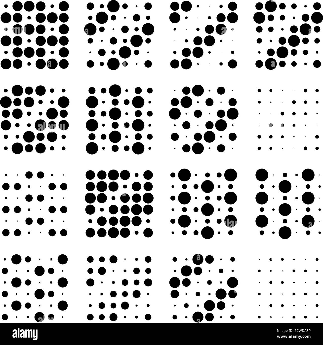 6x6 circles dots variation design. Dotted speckles, freckles. Circles ...