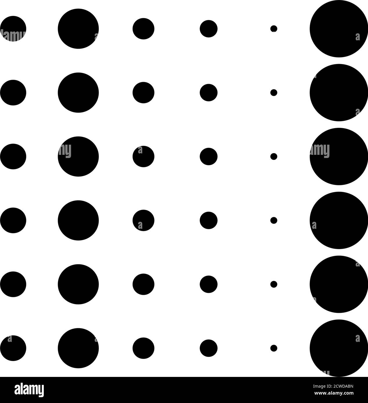 6x6 circles dots variation design. Dotted speckles, freckles. Circles ...