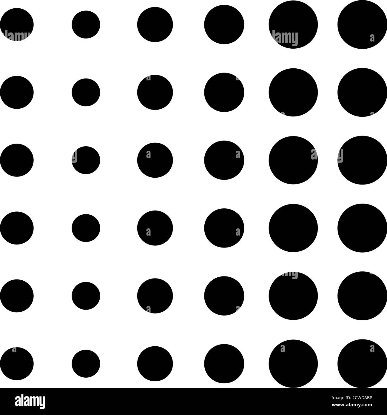 6x6 circles dots variation design. Dotted speckles, freckles. Circles ...