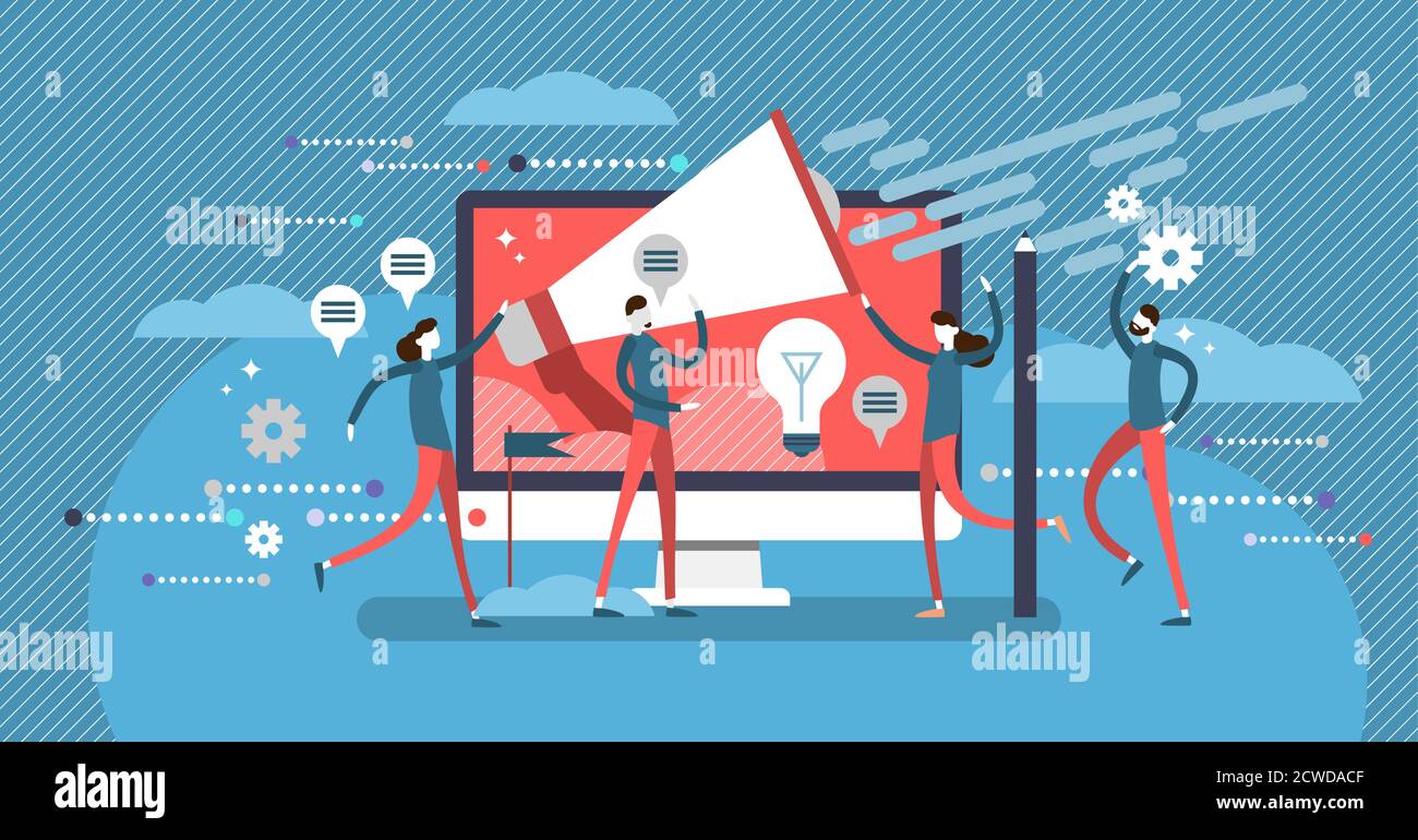 Public relations and announcement message concept flat vector ...