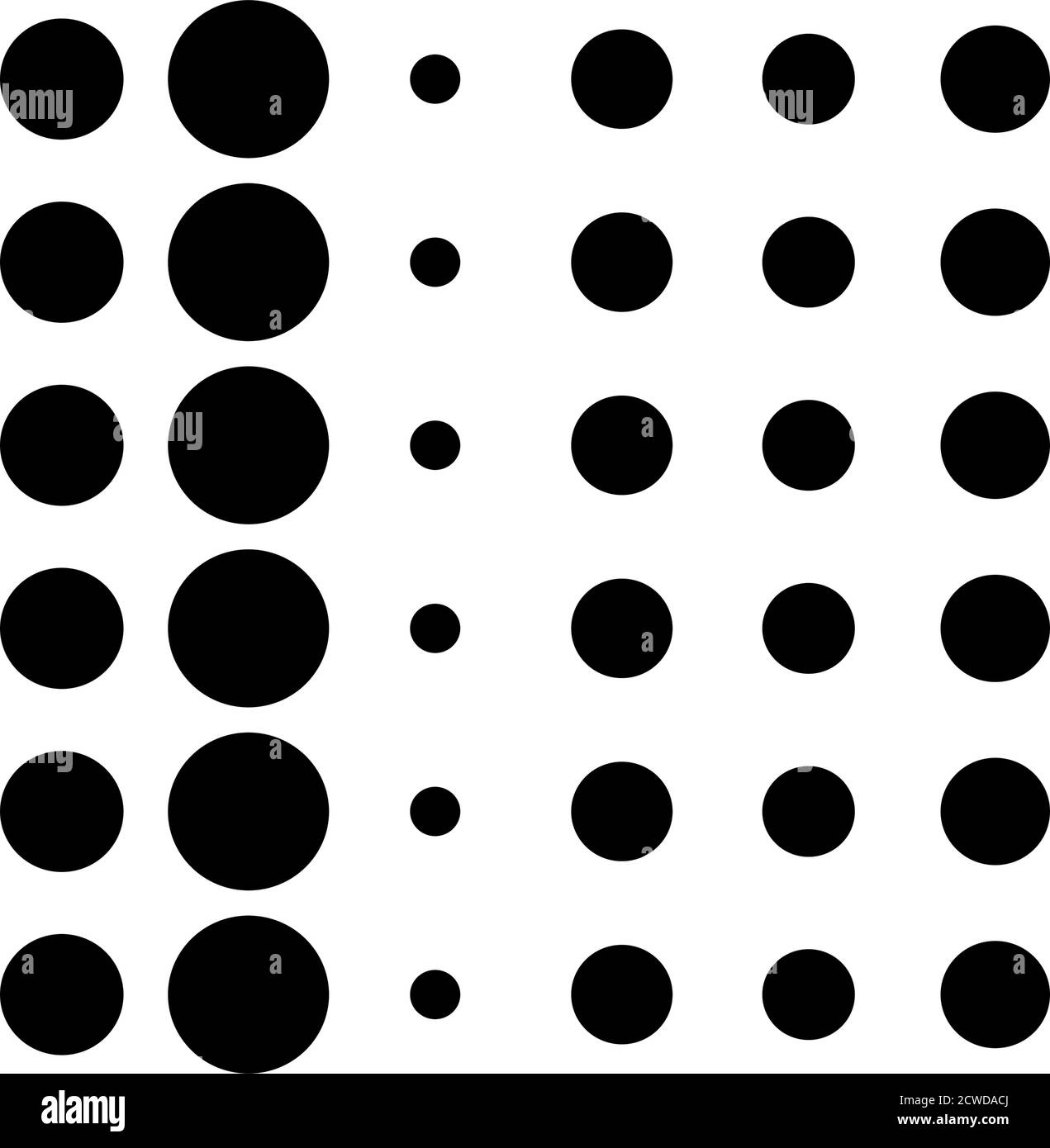 6x6 circles dots variation design. Dotted speckles, freckles. Circles ...