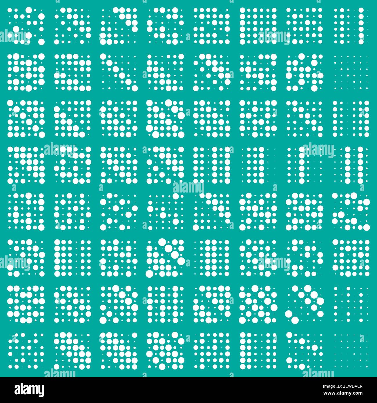 6x6 circles dots variation design. Dotted speckles, freckles. Circles ...