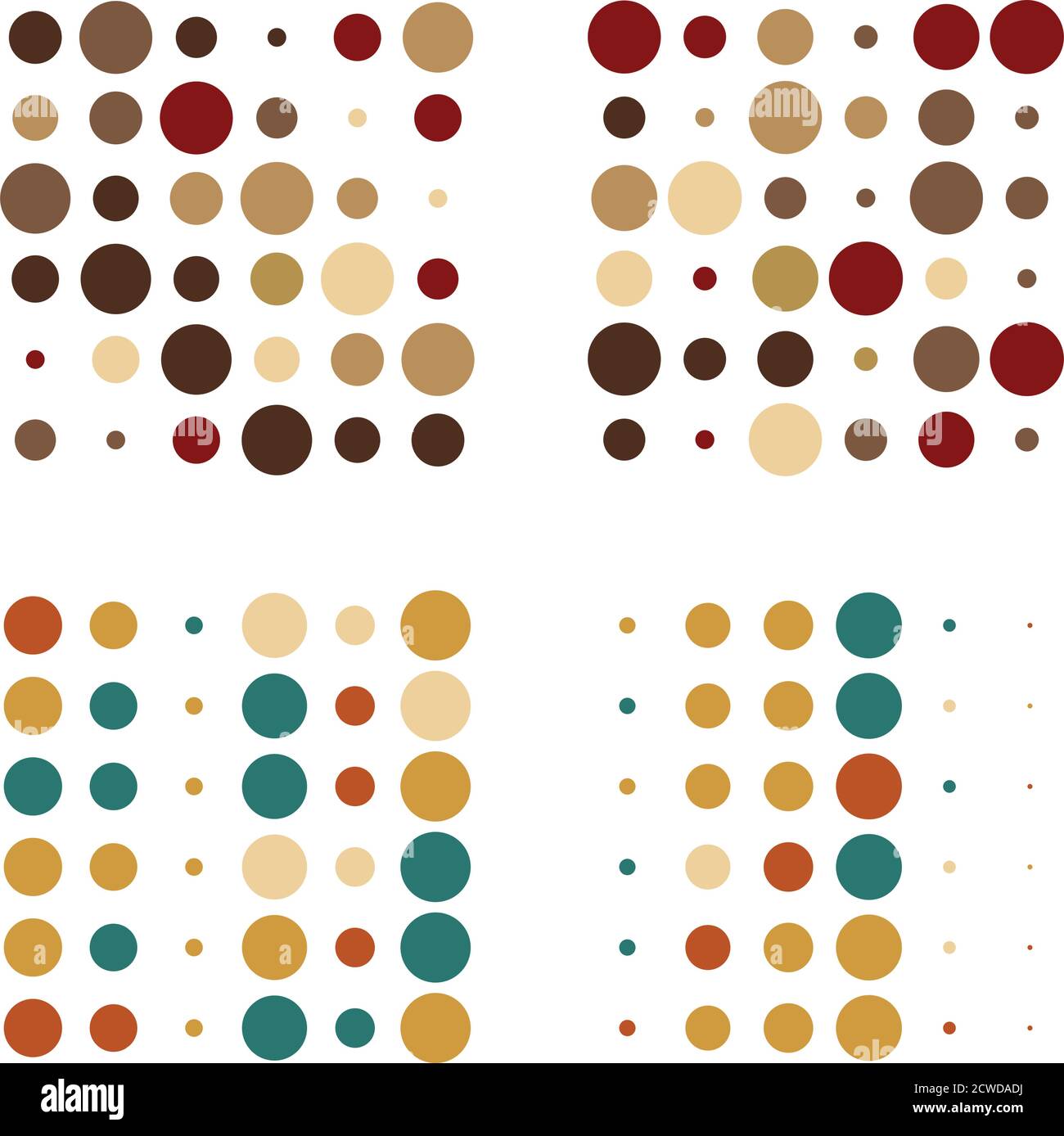 6x6 circles dots variation design. Dotted speckles, freckles. Circles ...
