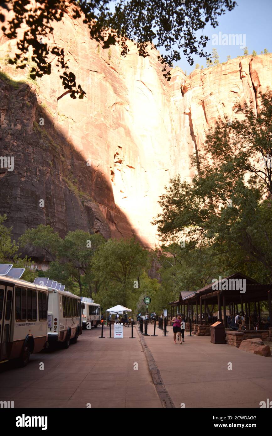 Zion national park shuttle buses hi-res stock photography and images ...