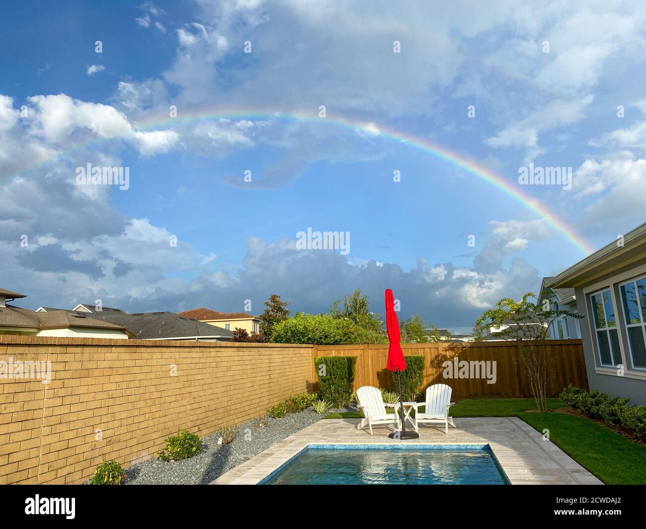 Rainbow and outdoor swimming pool hi-res stock photography and images ...