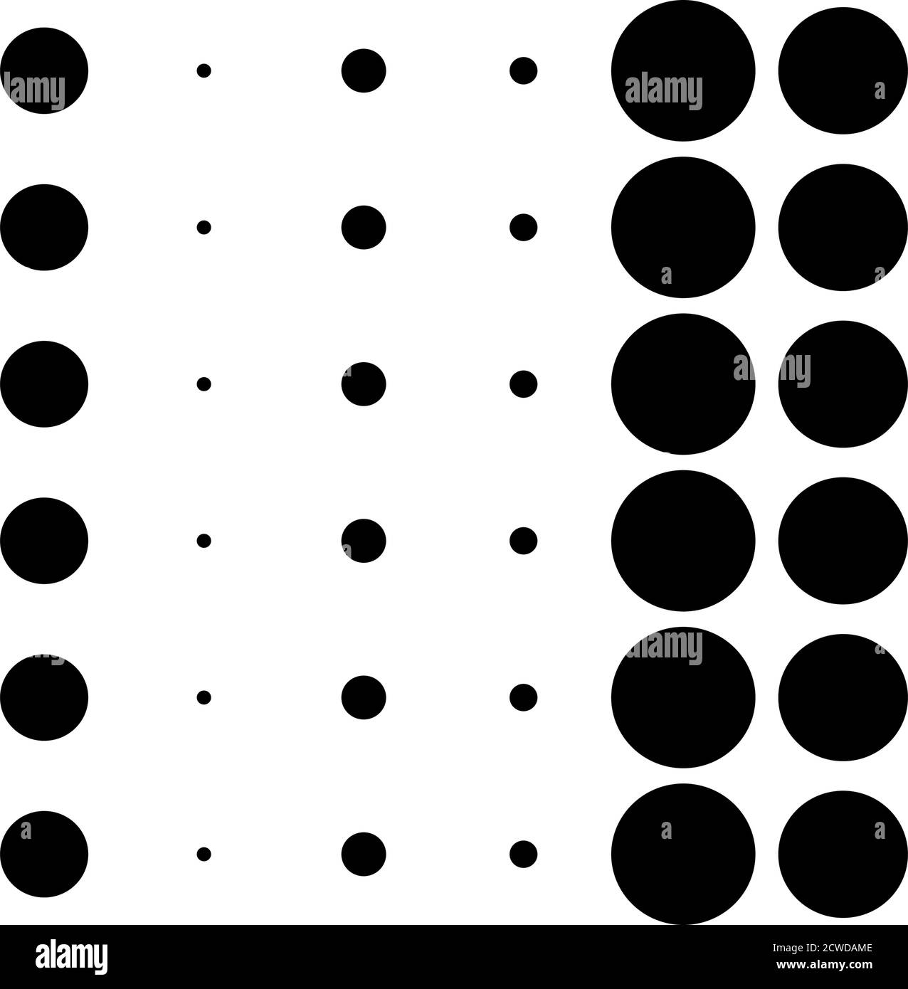 6x6 circles dots variation design. Dotted speckles, freckles. Circles ...