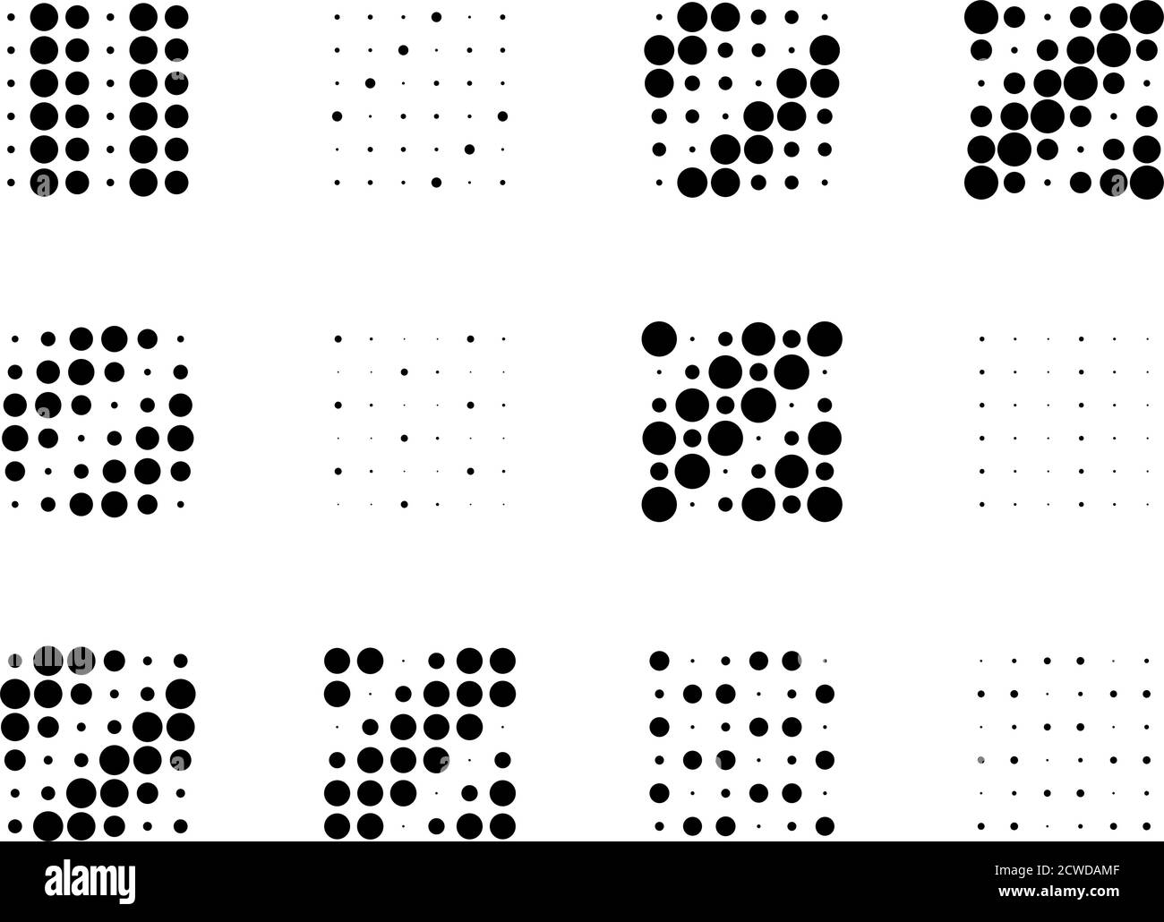 6x6 circles dots variation design. Dotted speckles, freckles. Circles ...