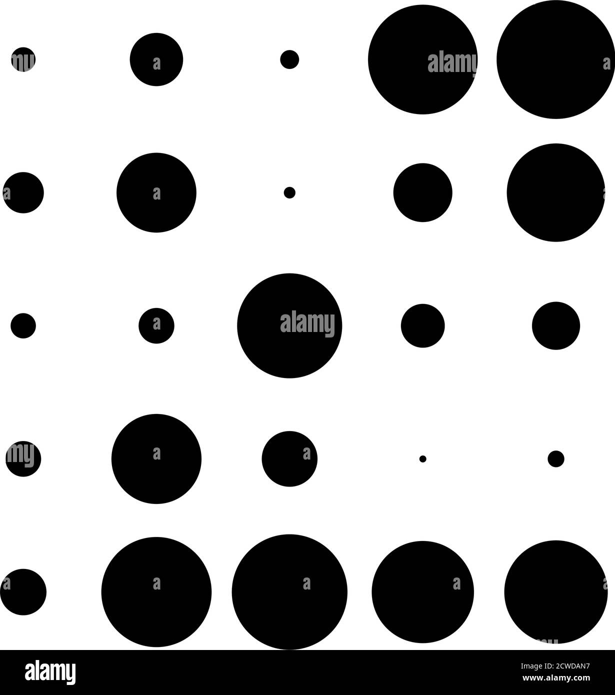 5x5 circles dots variation design. Dotted speckles, freckles. Circles ...