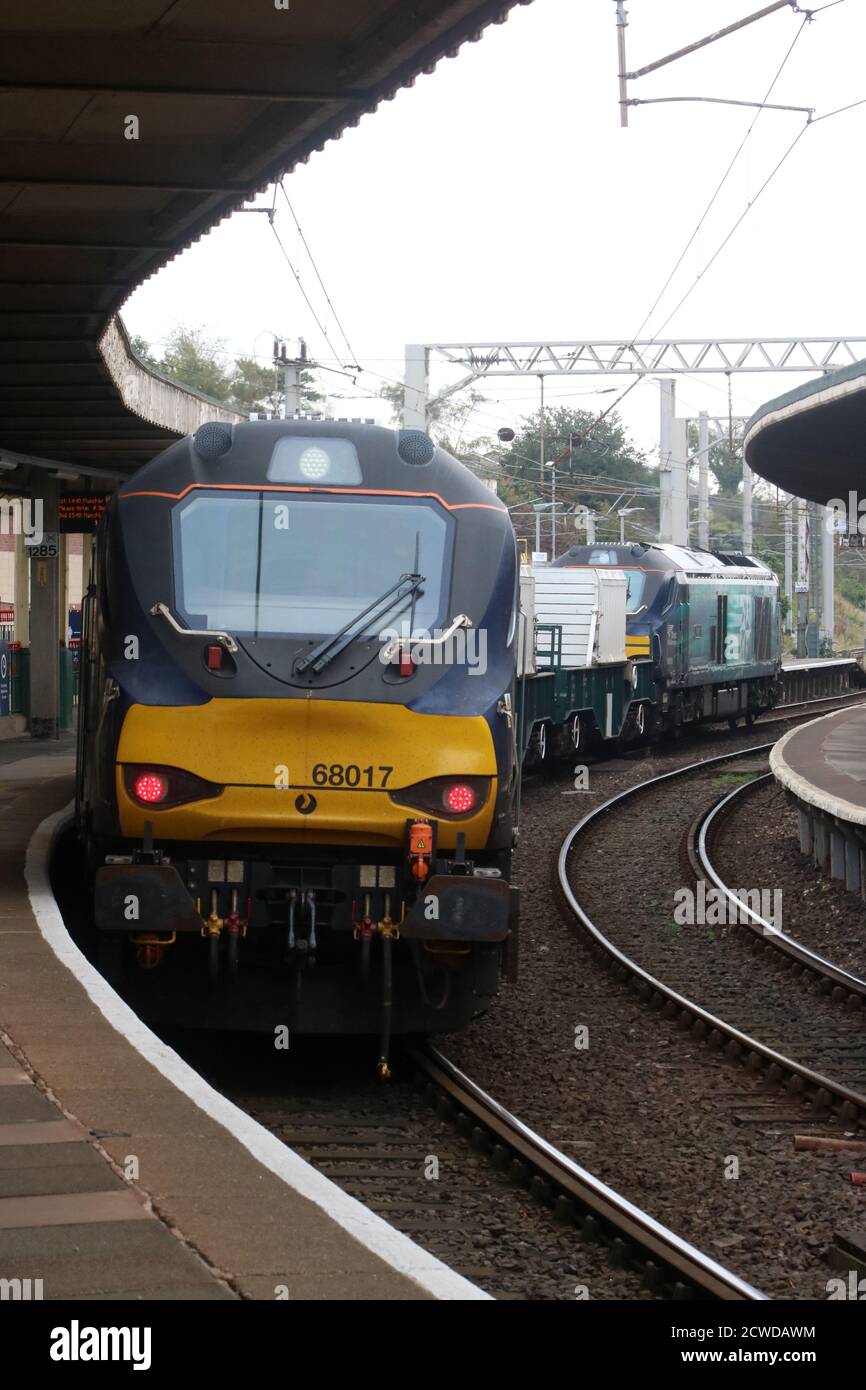 Direct Rail Services class 68 loco hauled nuclear flask train in ...