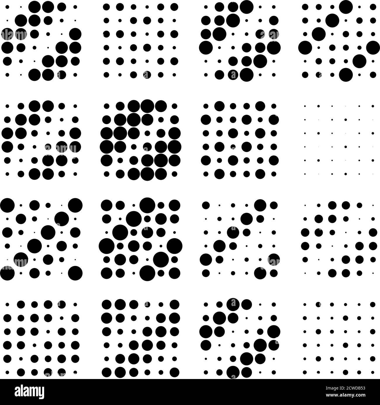 6x6 circles dots variation design. Dotted speckles, freckles. Circles ...